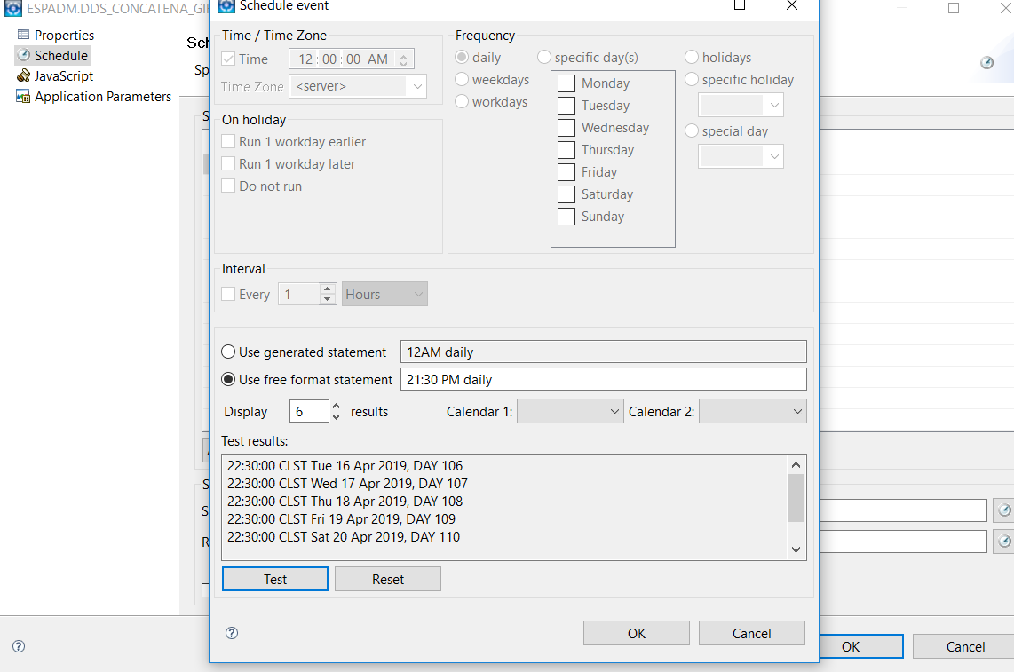 outdated schedule test | AutoSys Workload Automation