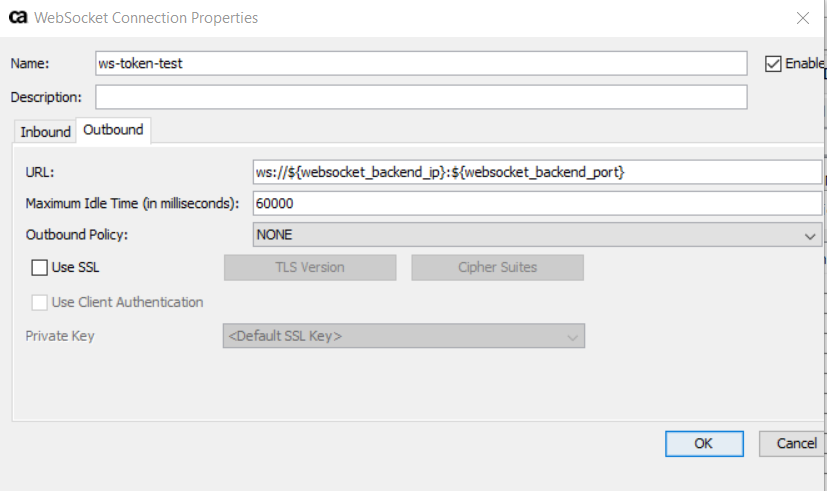 websocket outbound with dynamic url ? | Layer7 API Management