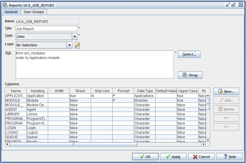 Standard Applications Manager reports. | AppWorx, Dollar Universe and ...