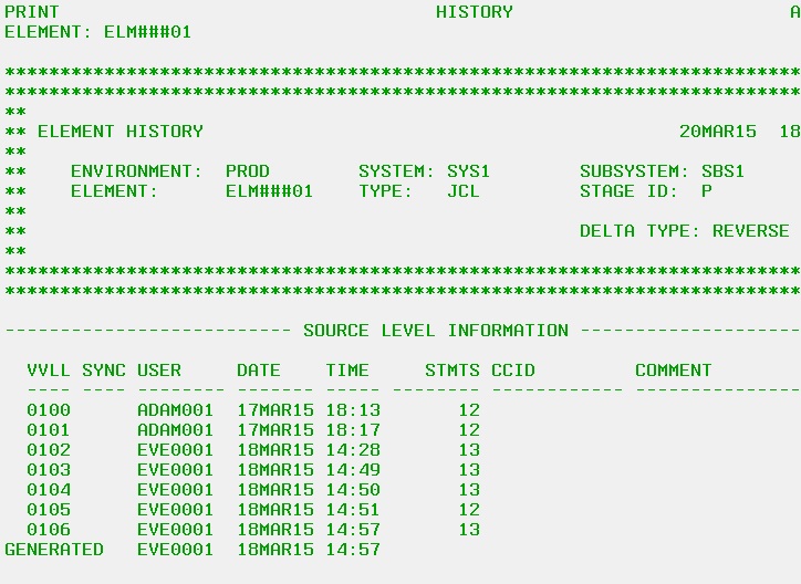 misleading SOURCE LEVEL INFORMATION | Endevor