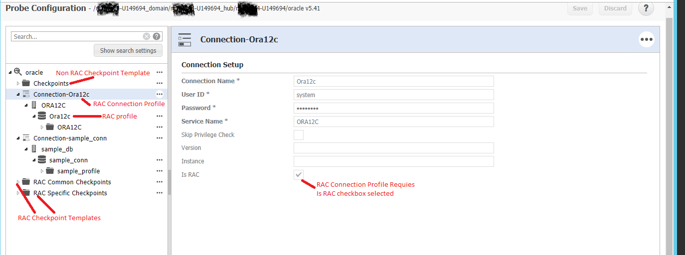 ORACLE RAC Configuration from Admin console | DX Unified Infrastructure Management