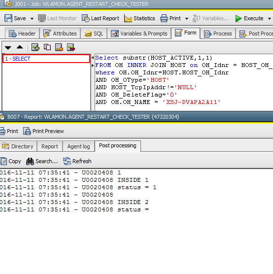 SQL Job - PREP_PROCESS_REPORT in Post Process | Automic Workload Automation