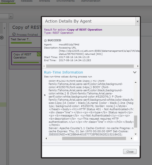 REST App Operation - Getting Access Denied | Release Automation