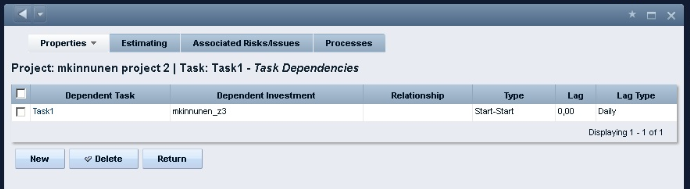 Suggestions on how to setup and manage external dependencies on a project task? | Clarity