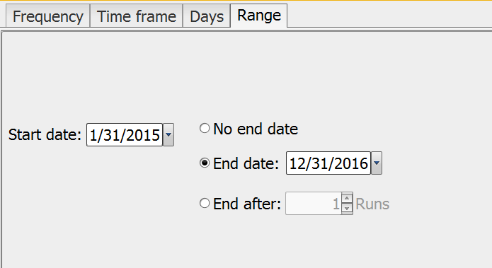 Monthly recurring run for past dates | Automic Workload Automation