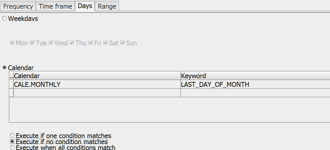 Monthly recurring run for past dates | Automic Workload Automation