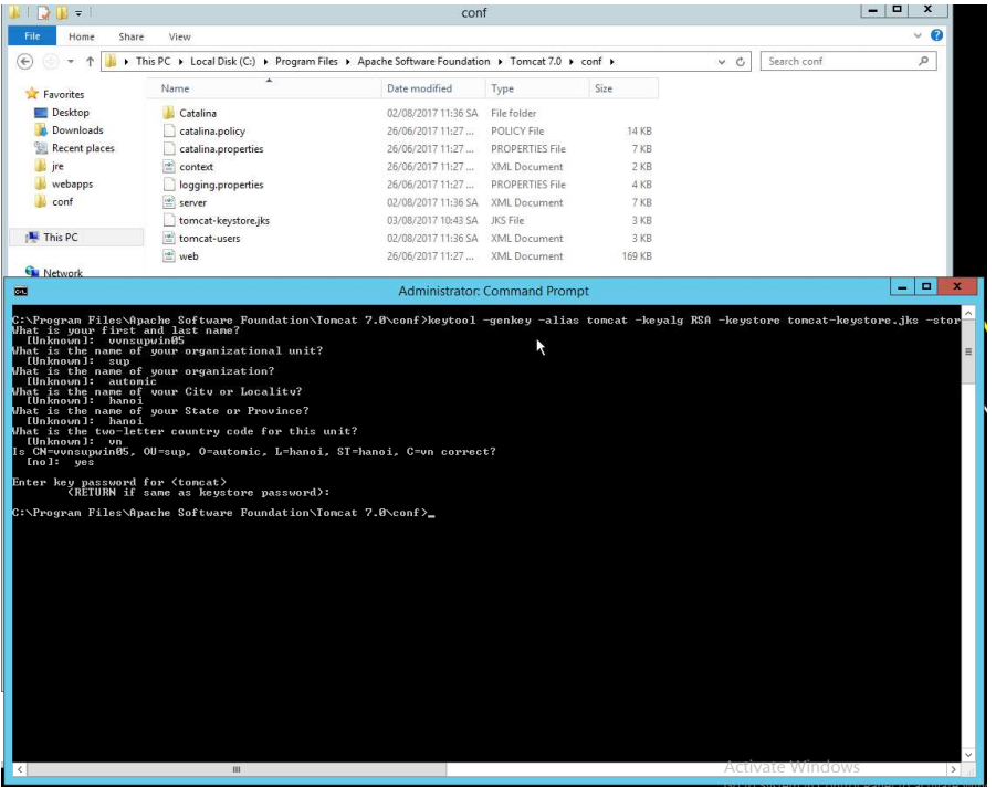 Installation ARA -- Création d'un nouveau keystore pour le serveur TOMCAT | Automic Continuous ...