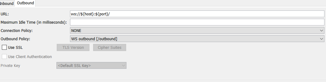 websocket outbound with dynamic url ? | Layer7 API Management