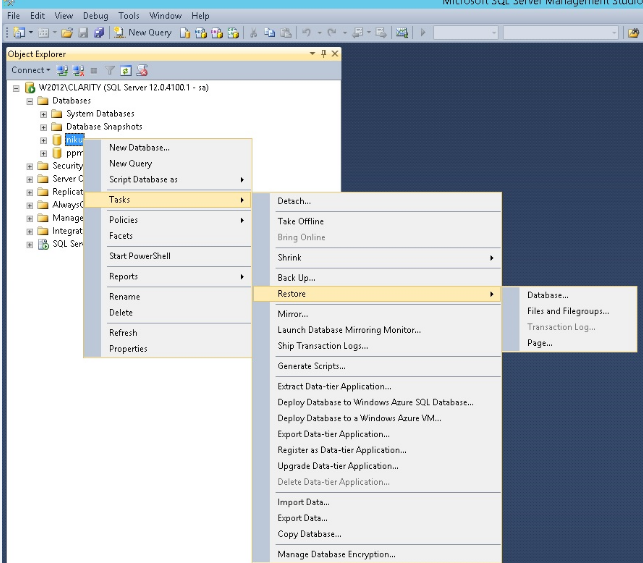 OOTB mssql_base.db | Clarity