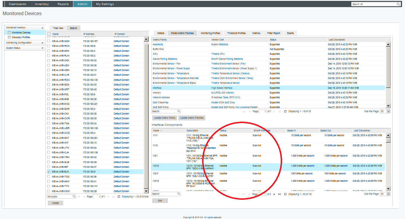 No Interface utilization Data for Alcatel 7750 products | DX NetOps