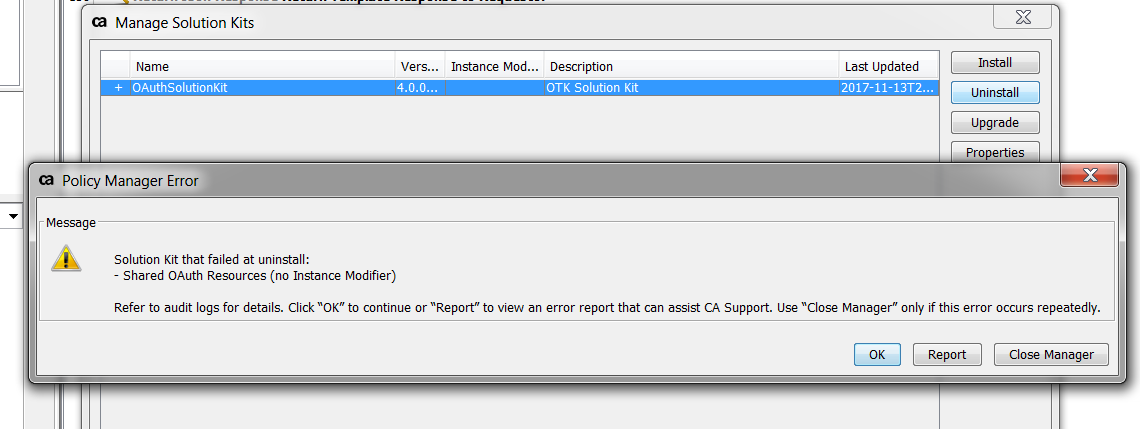 OTK uninstall | Layer7 API Management