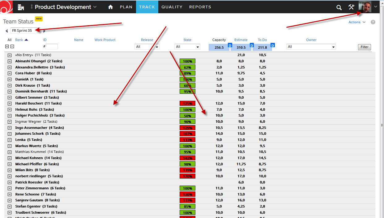 team status dont shows any task | Rally Software