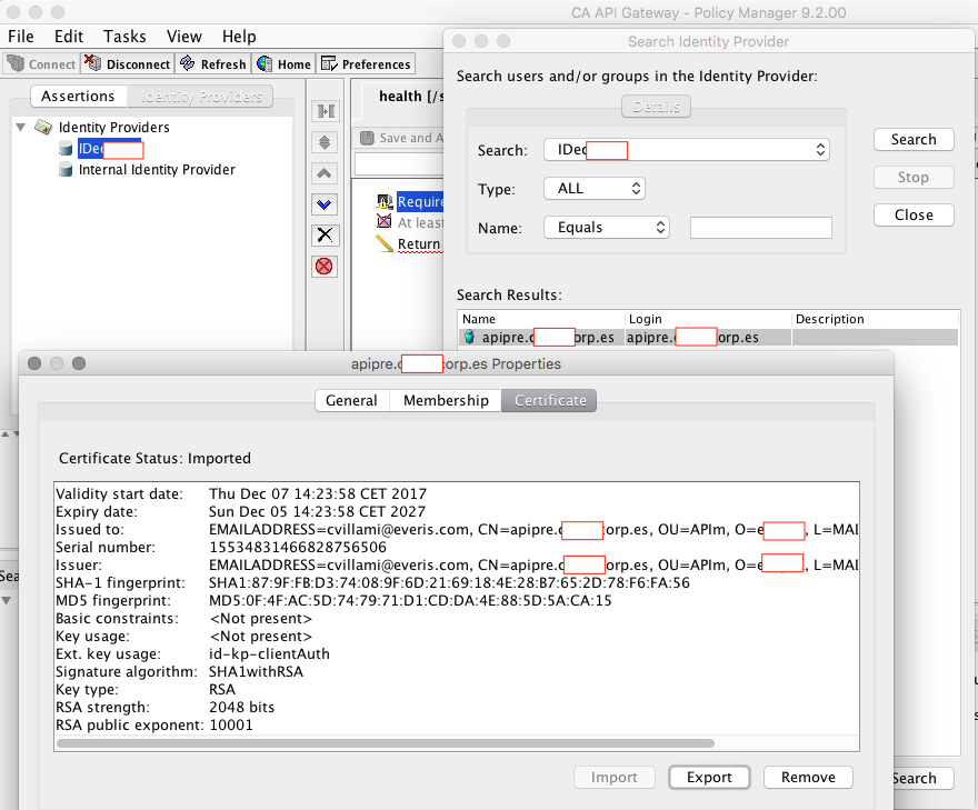 Problems with certificate authentication. | Layer7 API Management