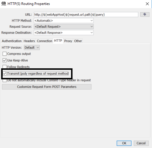 Routing to Get Method with BODY | Layer7 API Management