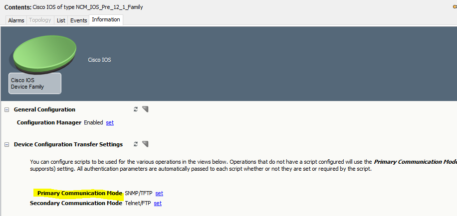 Is there any way to configure Cisco IOS devices to communicate by SSH / SCP in NCM? | DX NetOps