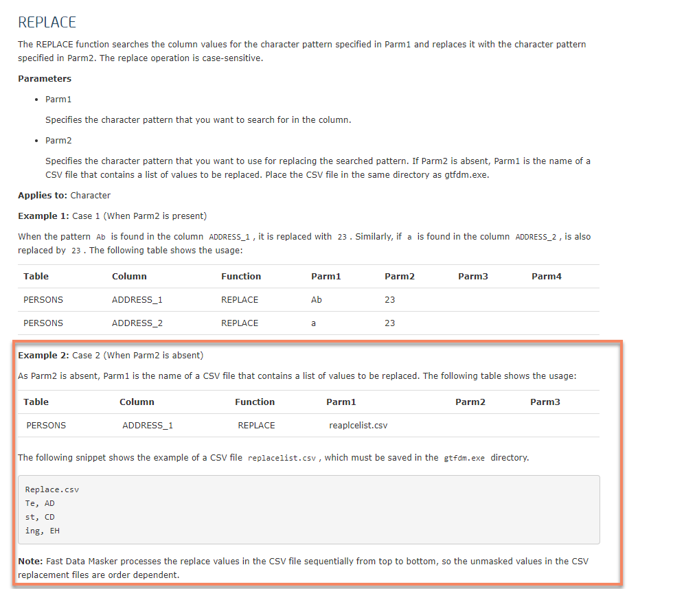 REPLACE in FDM | Test Data Manager