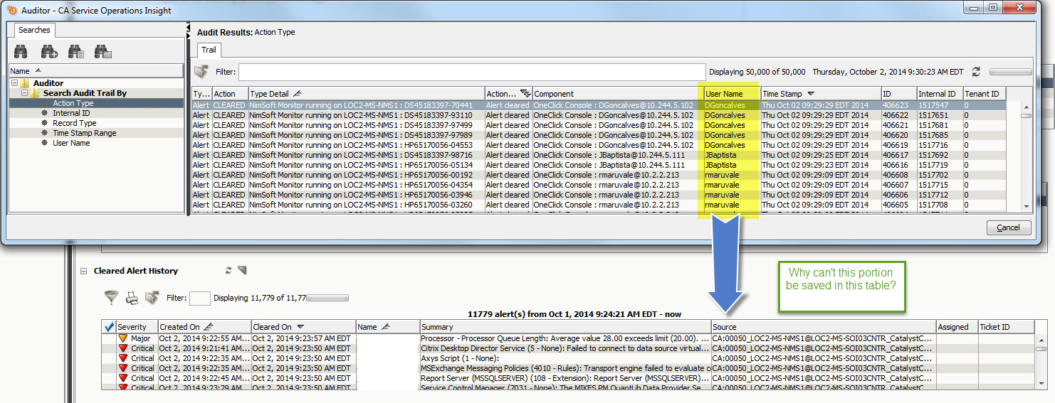 How? Find a specific alert in SOI and figure out who closed/cleared it ...