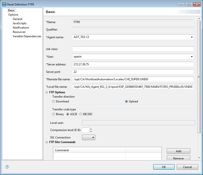 Misplaced LF error in FTP J | AutoSys Workload Automation