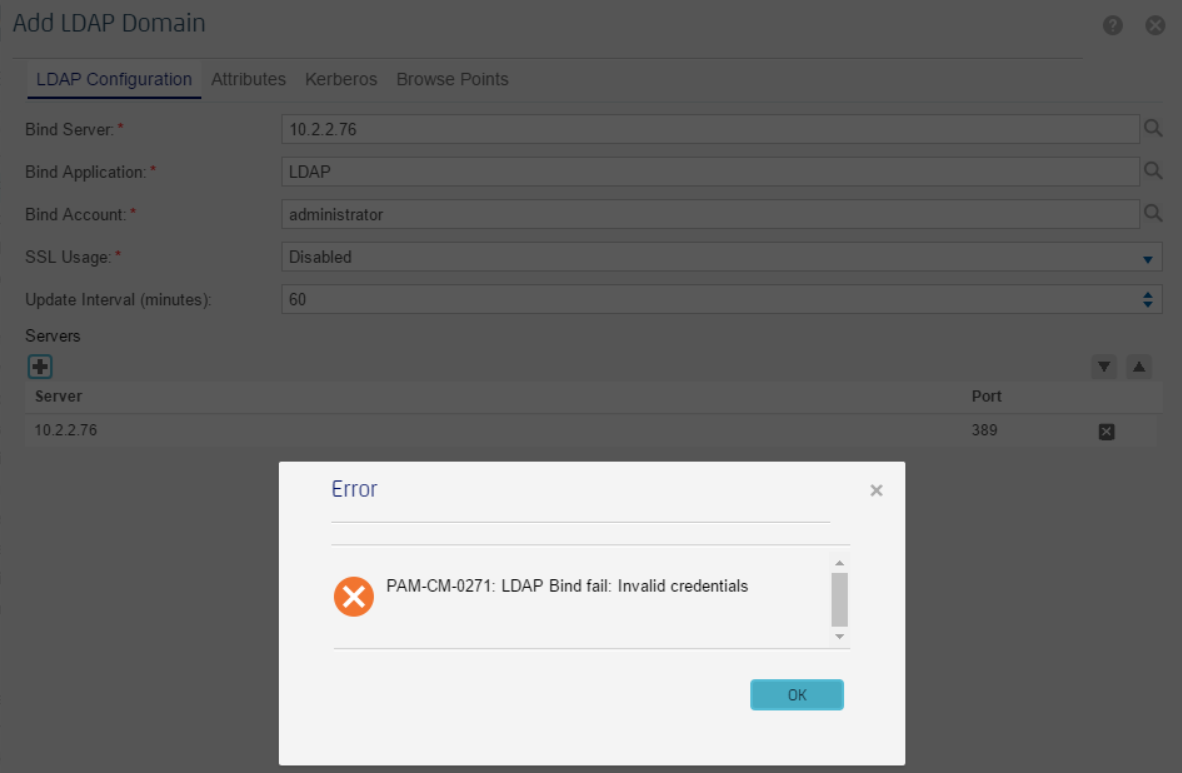 CA PAM 3.0.1 - Bind LDAP | Symantec Privileged Access Management