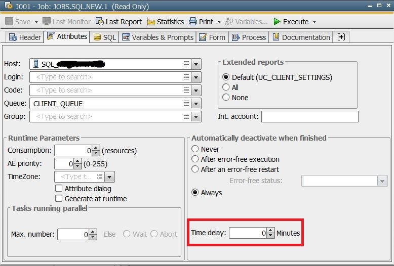 Job Time Delay In Second Automic Workload Automation