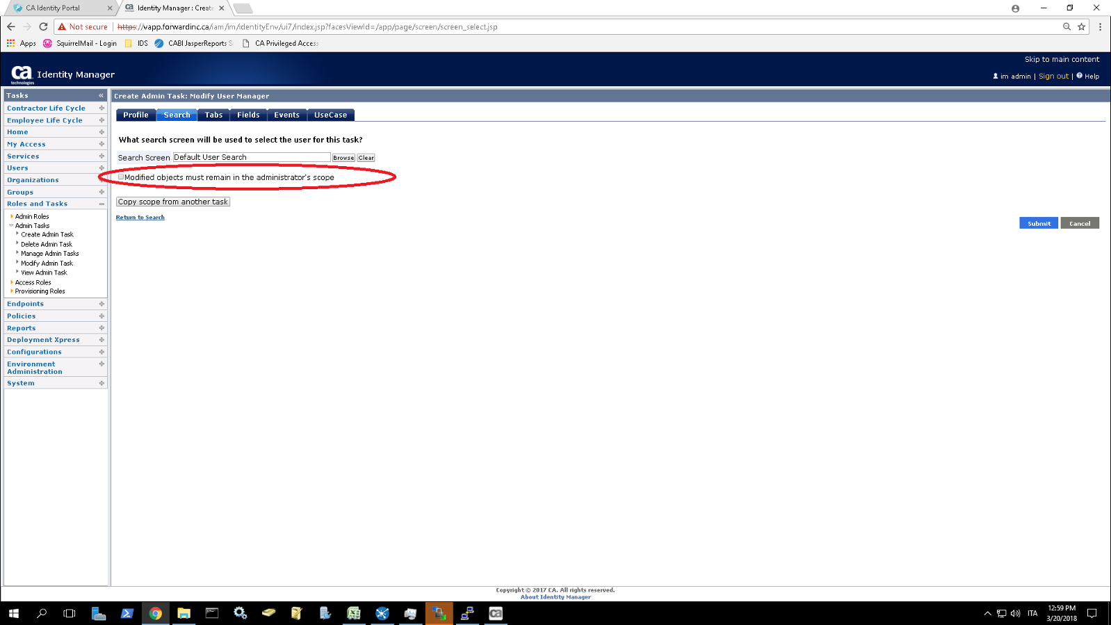 Custom filter on User Search screen | Symantec IGA