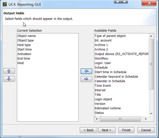 Extracting information with the Reporting tool | Automic Workload Automation