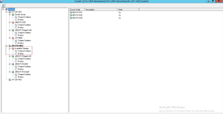 Failover Cluster Monitoring. | DX Unified Infrastructure Management