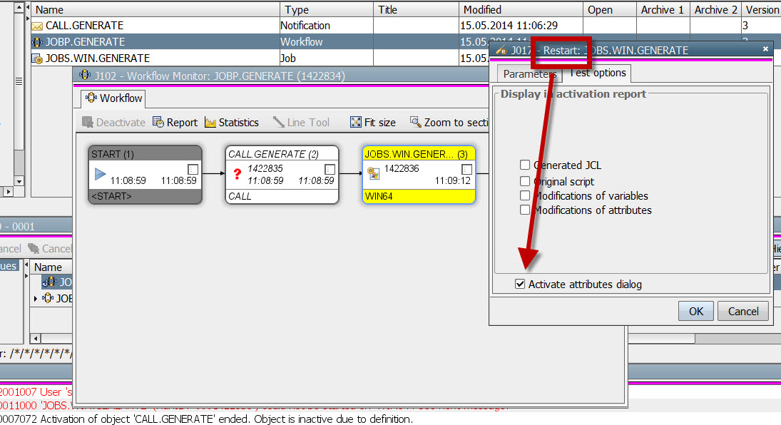 Changing HOST attribute on a generated and activated JOB possible ...