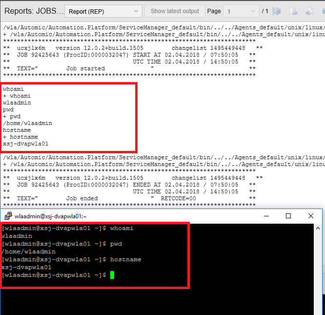 Why is Unix Commands not showing in Job Report | Automic Continuous Delivery Automation