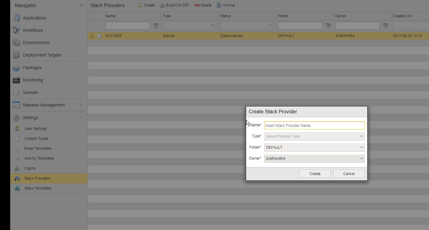 Create Stack pro | Automic Continuous Delivery Automation