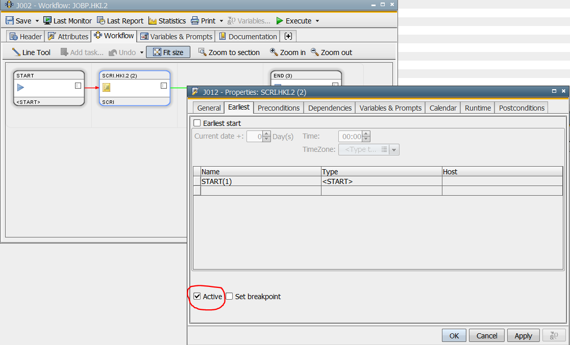 Task set to inactive | Automic Workload Automation