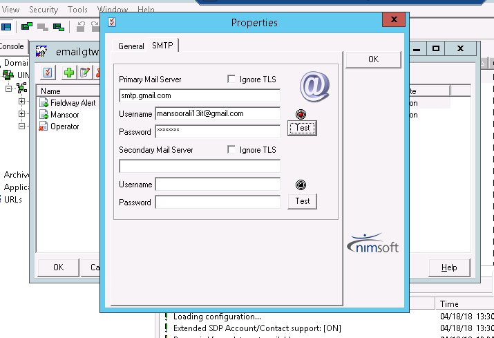 Mail is not generating when the alarm raised in UIM | DX Unified ...