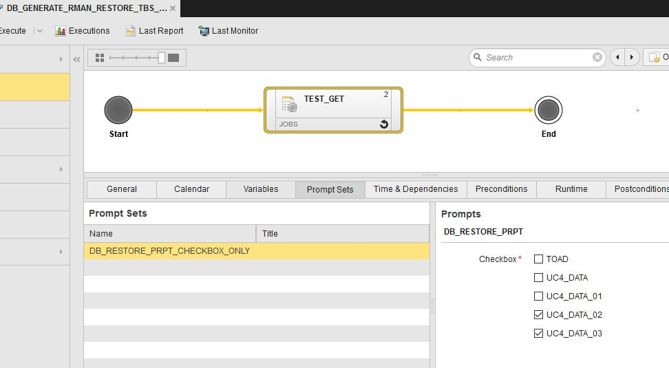 Promptset containing checkbox with default values crashes workflow | Automic Workload Automation