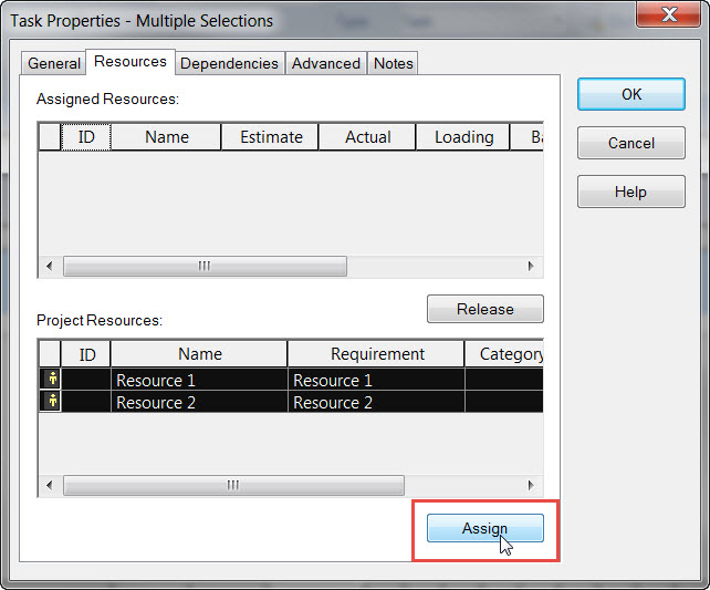 Assign multiple resources to multiple tasks | Clarity