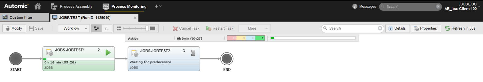 Cockpit 'Open Monitor' in AWI - v12 | Automic Workload Automation
