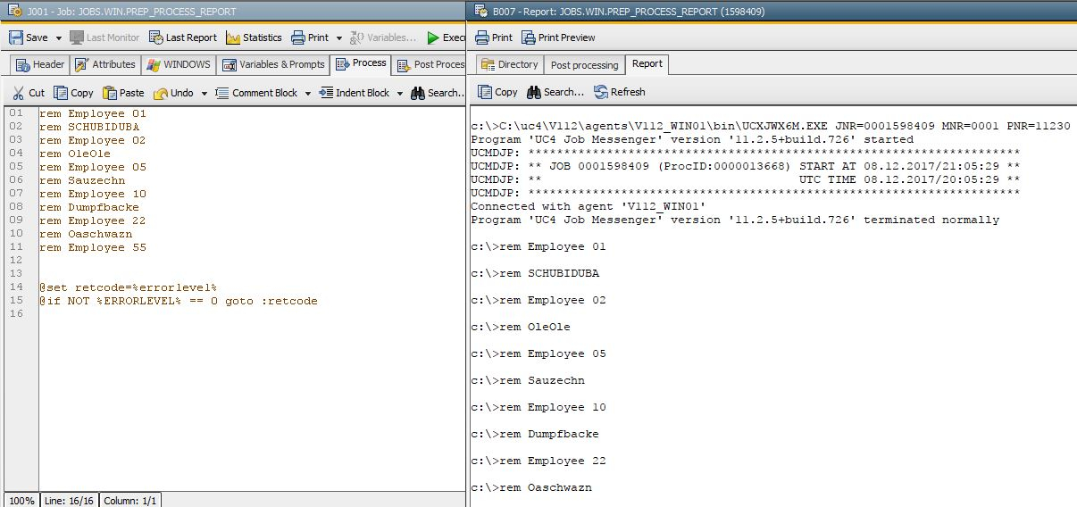 PREP_PROCESS_REPORT , select few lines of output | Automic Workload ...