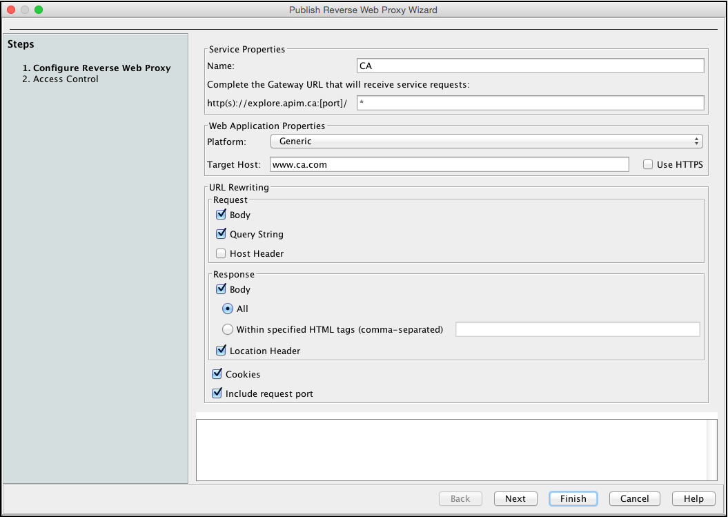 Web application configuration | Layer7 API Management