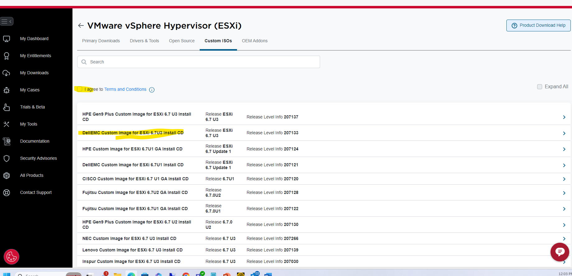 Cannot find VMware vSphere ESXi 6.7.x Custom ISO Image fo Dell EMC PowerEdge Systems | VMware ...