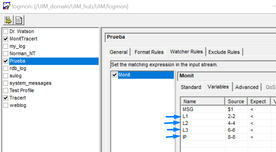 Create QOS with value Ip address in DB UIM with Logmon probe | DX Unified Infrastructure Management