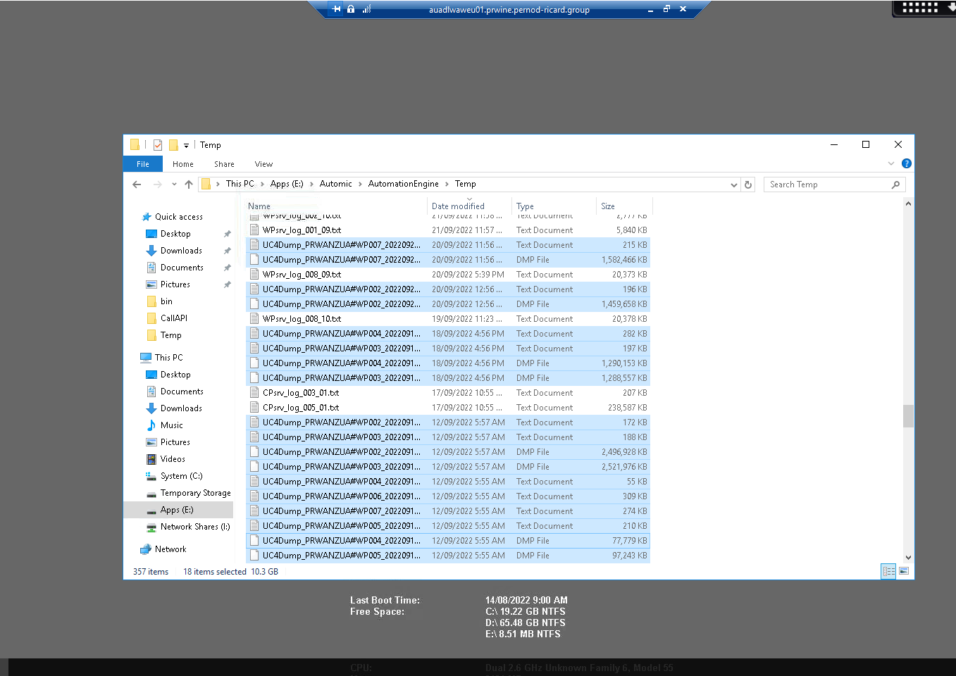 Large UC4 Dump files | Automic Workload Automation