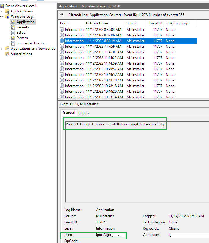Report "Who updated Chrome ? " Altiris, user ? | Patch Management Solution