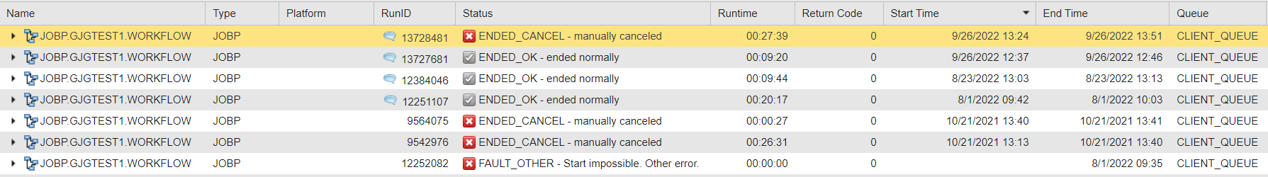 What database schema can I find a comment added to a JOBP object? | Automic Workload Automation
