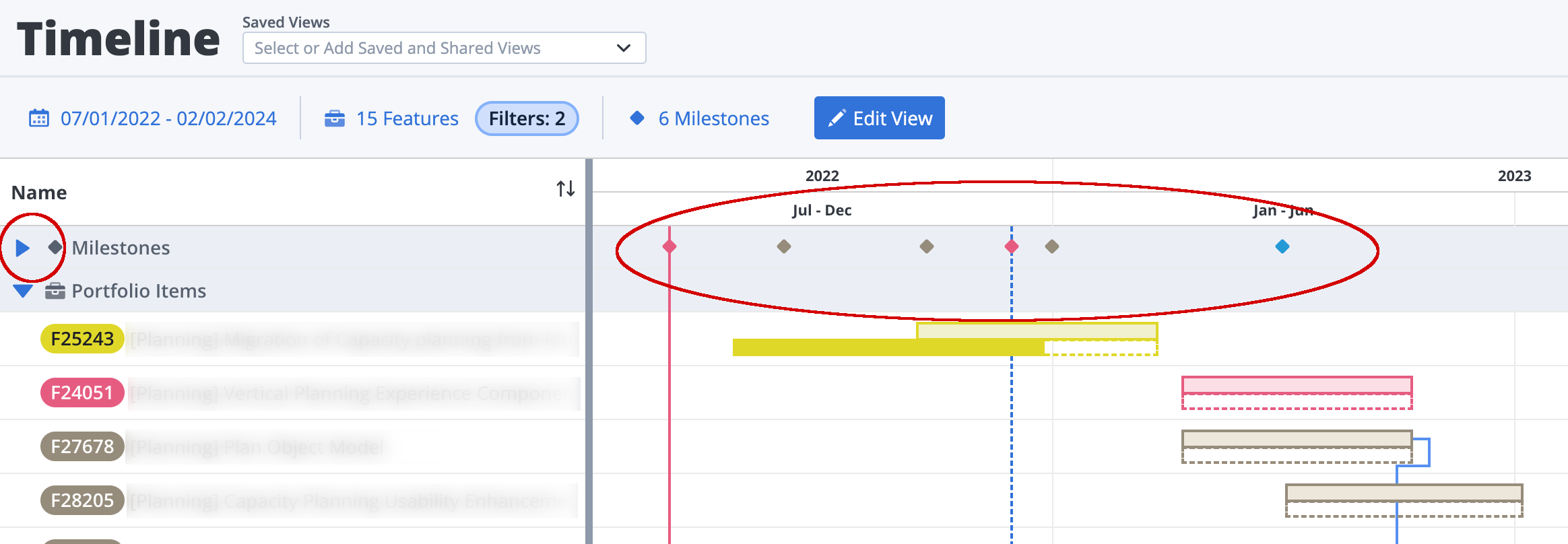 Condensed Milestones on Timeline is available! | Rally Software