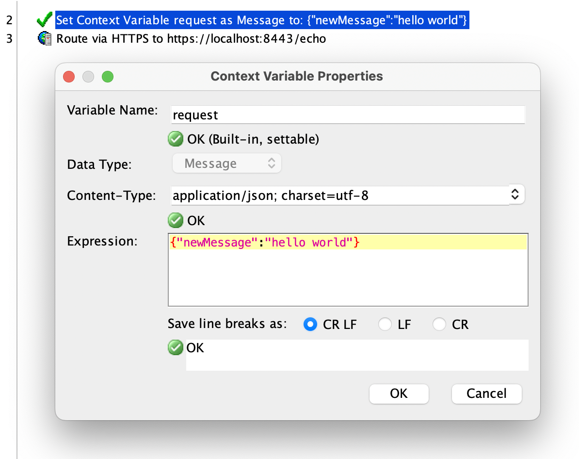 Is it possible to overwrite the default received message | Layer7 API Management