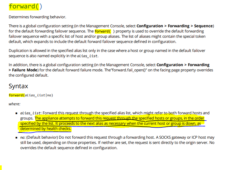 Question: In case of Multiple Forwarding Server are added on "Select ...