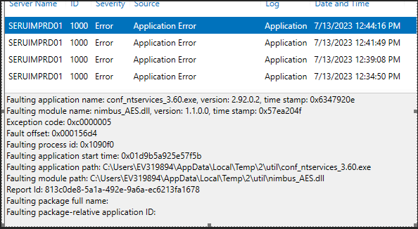 Unable to open ntservices configure window in the IM | DX Unified Infrastructure Management