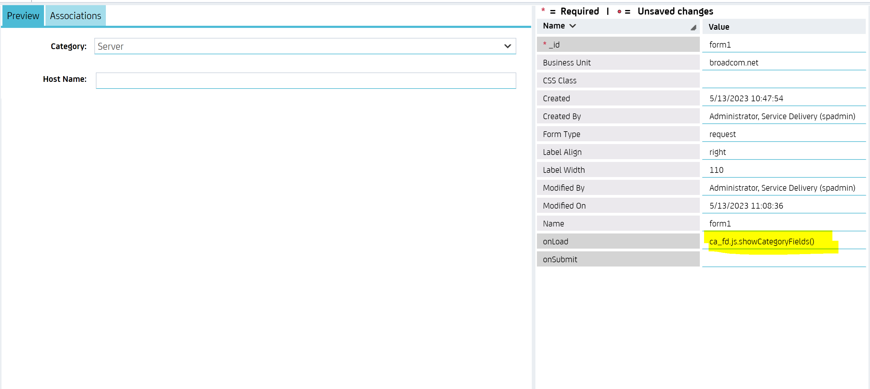 How to hide custom field initially? | CA Service Management