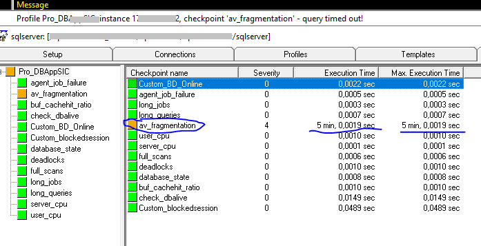 checkpoint 'av_fragmentation' - query timed out! (sqlserver probe) | DX ...