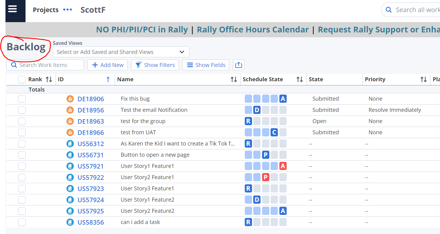 Why is the content of the Backlog view in Team Planning different than ...