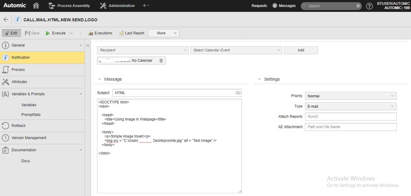 Mail Notifications Add png or jpg | Automic Workload Automation